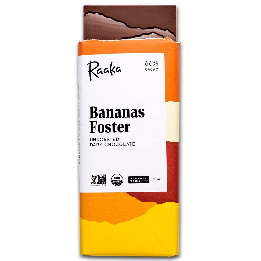 Bananas Foster - 66% Cacao | Unroasted Dark Chocolate – Raaka Chocolate