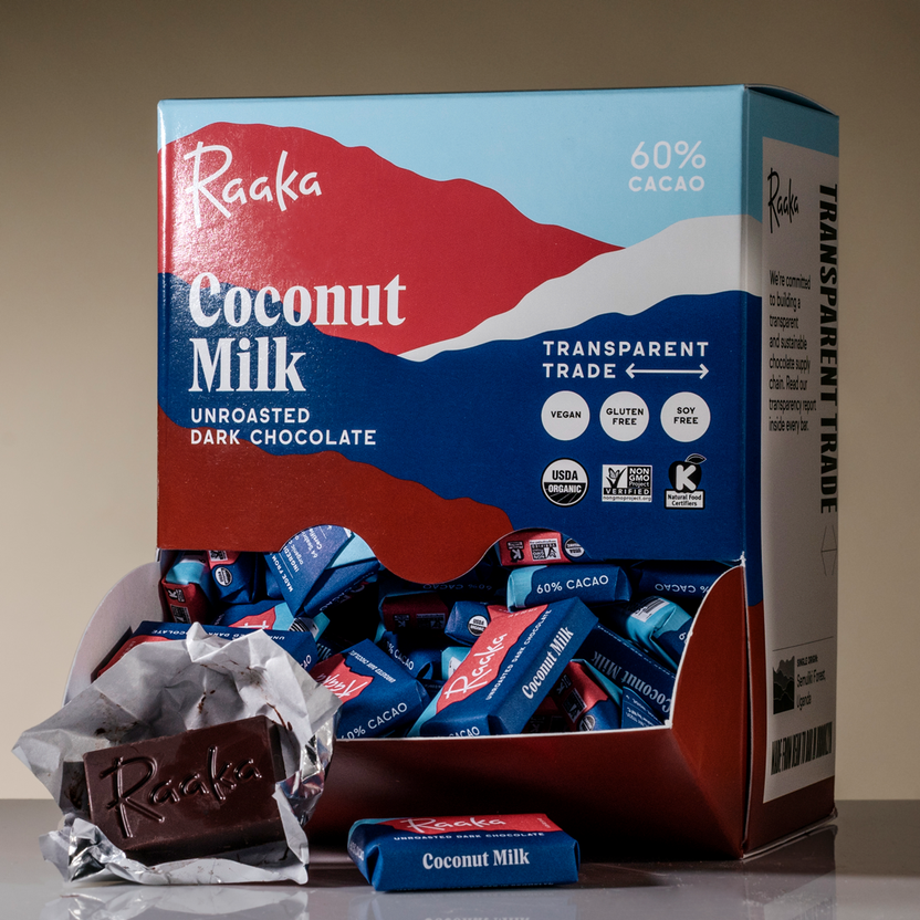 Coconut Milk Minis (Box of 100) | Plant-Based Milk Chocolate – Raaka ...